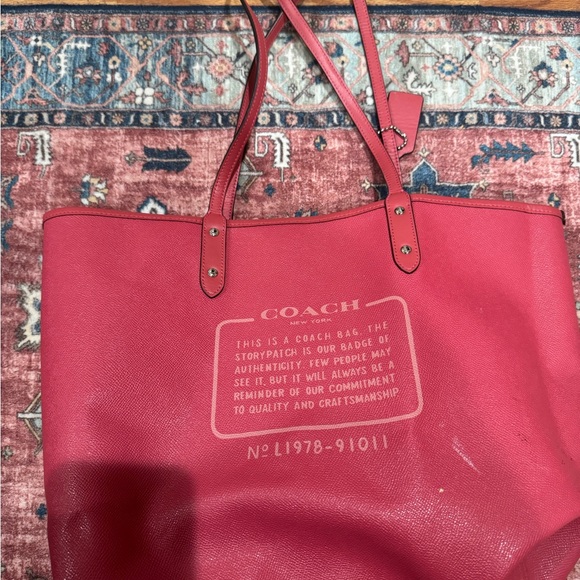 Coach | Bags | Coach Reversible Tote Bag Leather Open Top | Poshmark